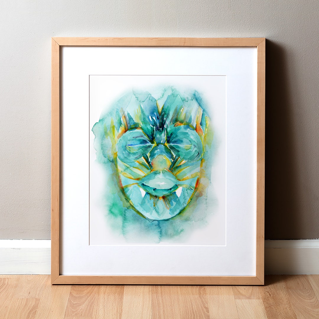Muscles of Facial Expression Watercolor Art Print - Muscular Painting ...