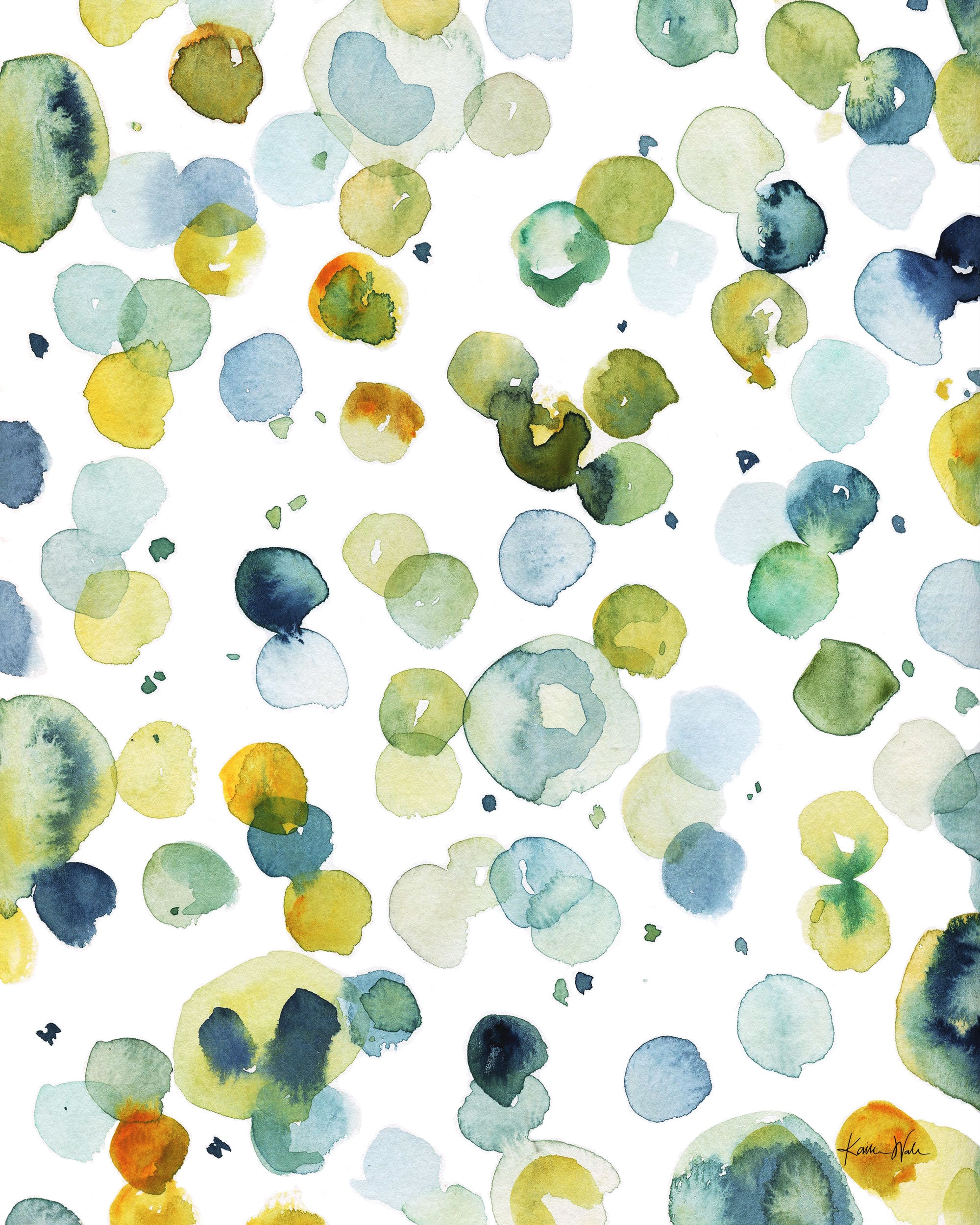 Blood Cells in Green Watercolor Print - Histology and Hematology Art ...