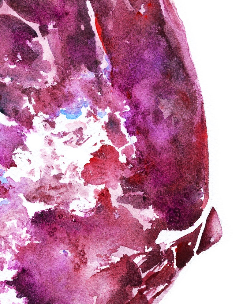 Pink Mammogram Watercolor Print - Breast Art Print - Abstract Anatomy ...