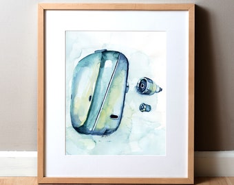 Cochlear Implant Watercolor Print Audiology ENT and Speech | Etsy