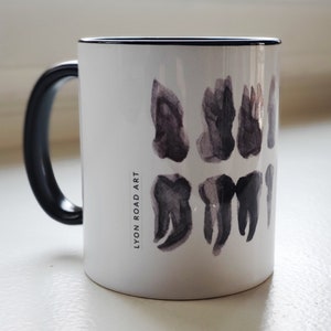 Dental Teeth Histology Art Mug - Black and White Tooth Mug - Dentistry ...
