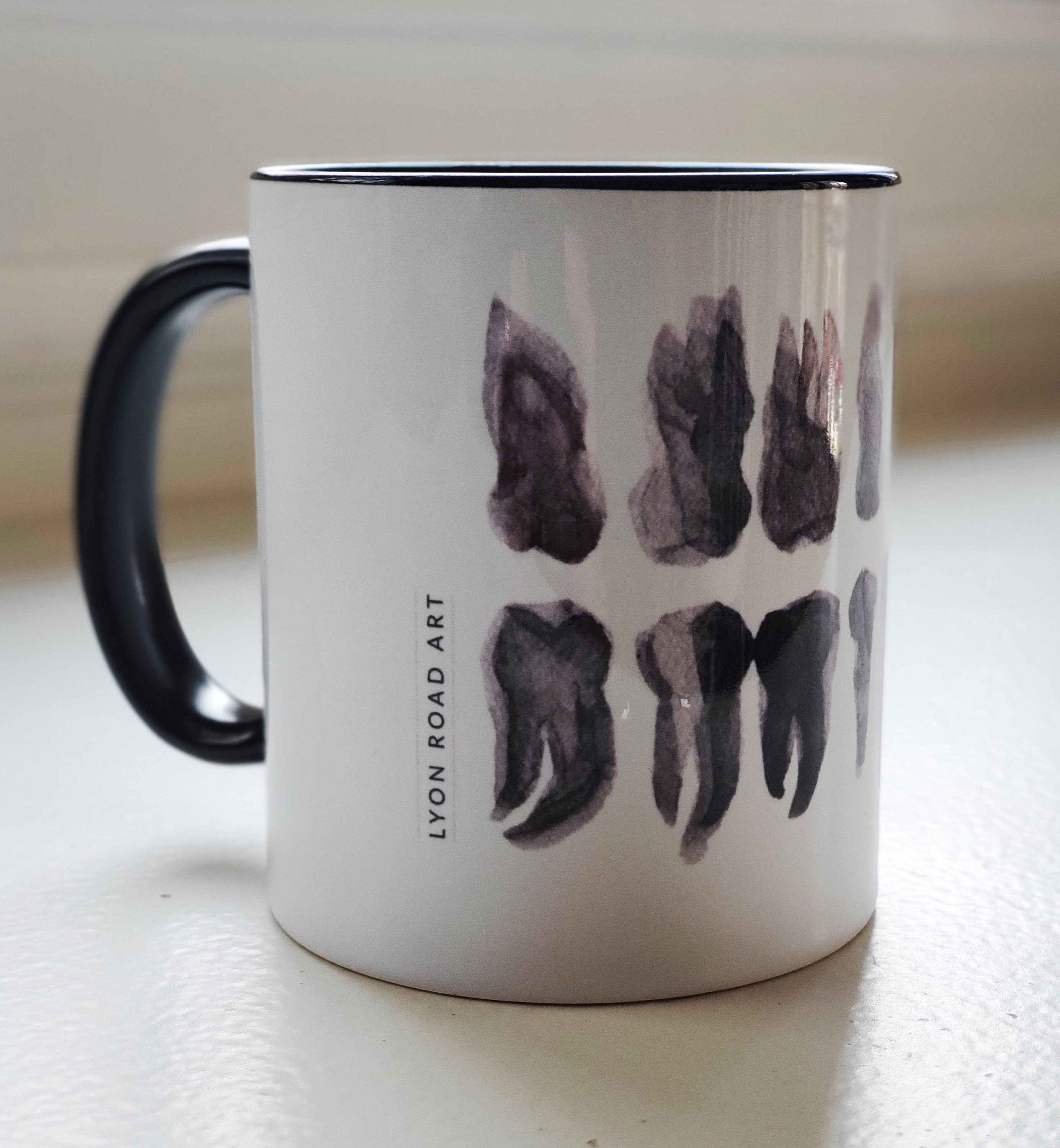 Dental Teeth Histology Art Mug Black and White Tooth Mug - Etsy