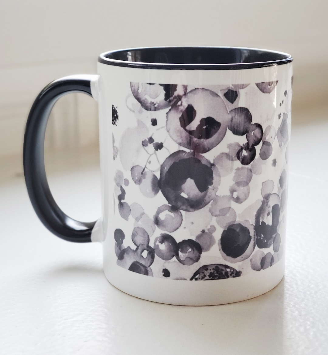 Hematology Medical Art Mug - Black and White Blood Cells Mug ...