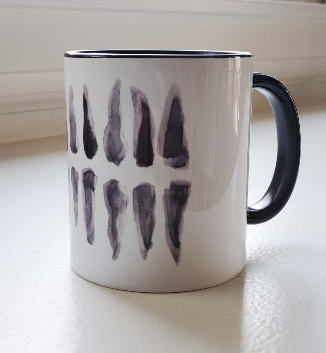 Dental Teeth Histology Art Mug - Black and White Tooth Mug - Dentistry ...