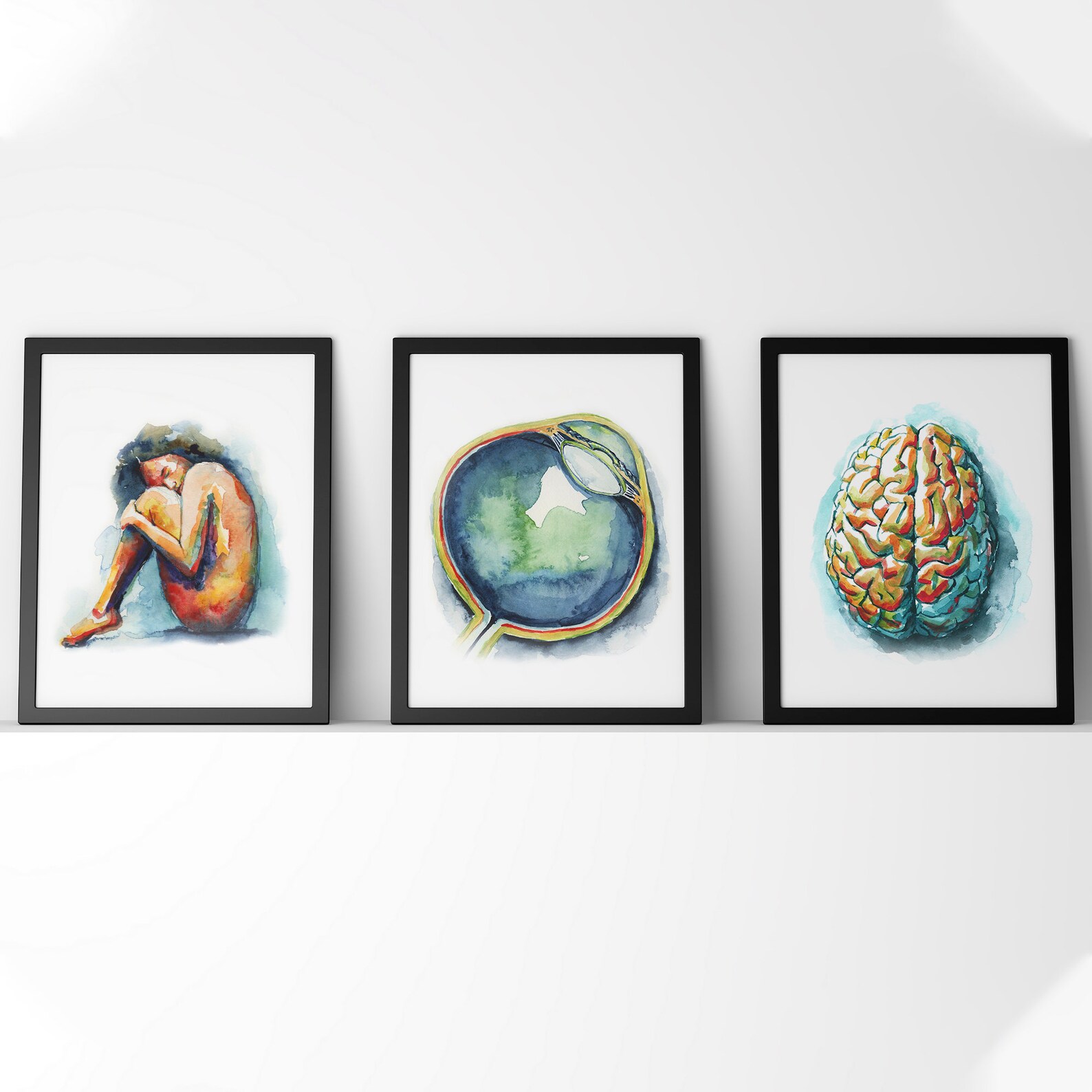 Eye Mind Body Connection Watercolor Set Anatomy Art Set | Etsy