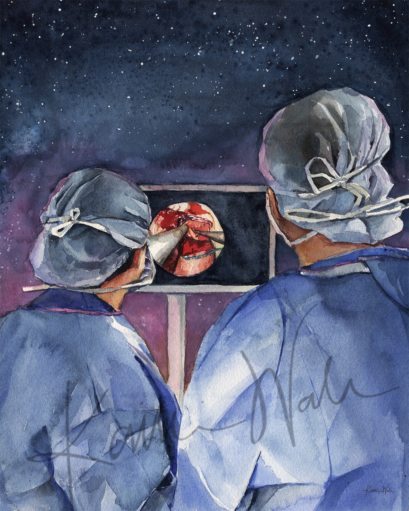 Surgery in the Night Sky - Surgical Art - Gift for Surgeon - Space ...