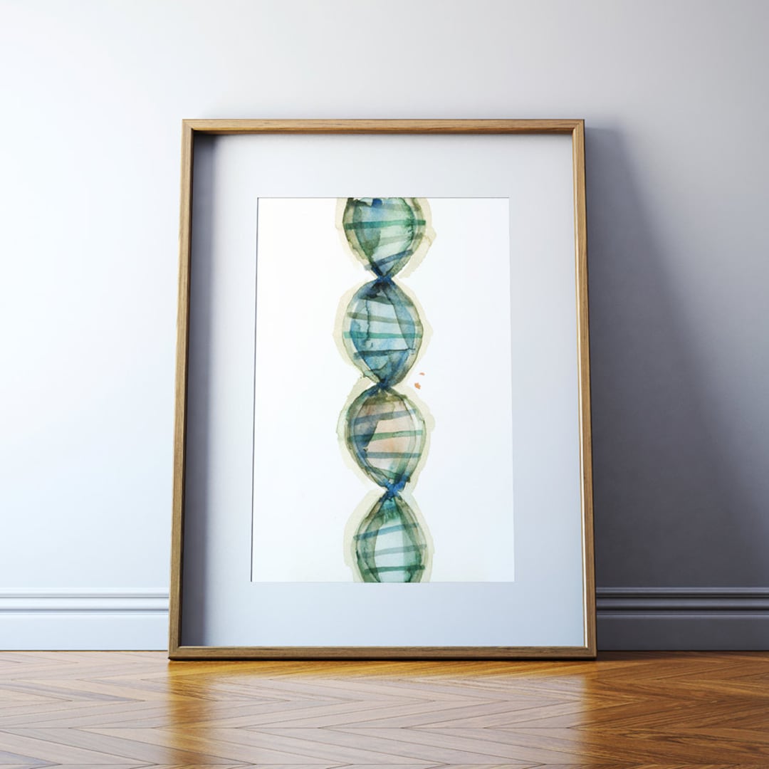 DNA Watercolor Print - Genetics Watercolor Art Print - Geneticist Art ...