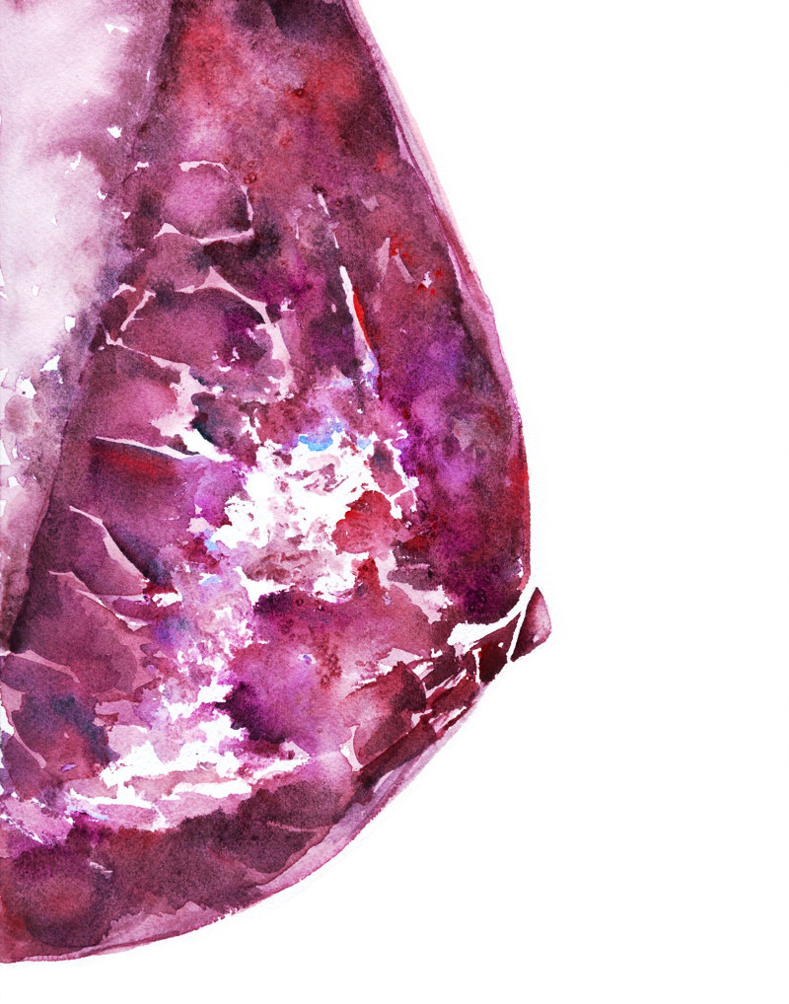 Pink Mammogram Watercolor Print Breast Art Print Abstract - Etsy