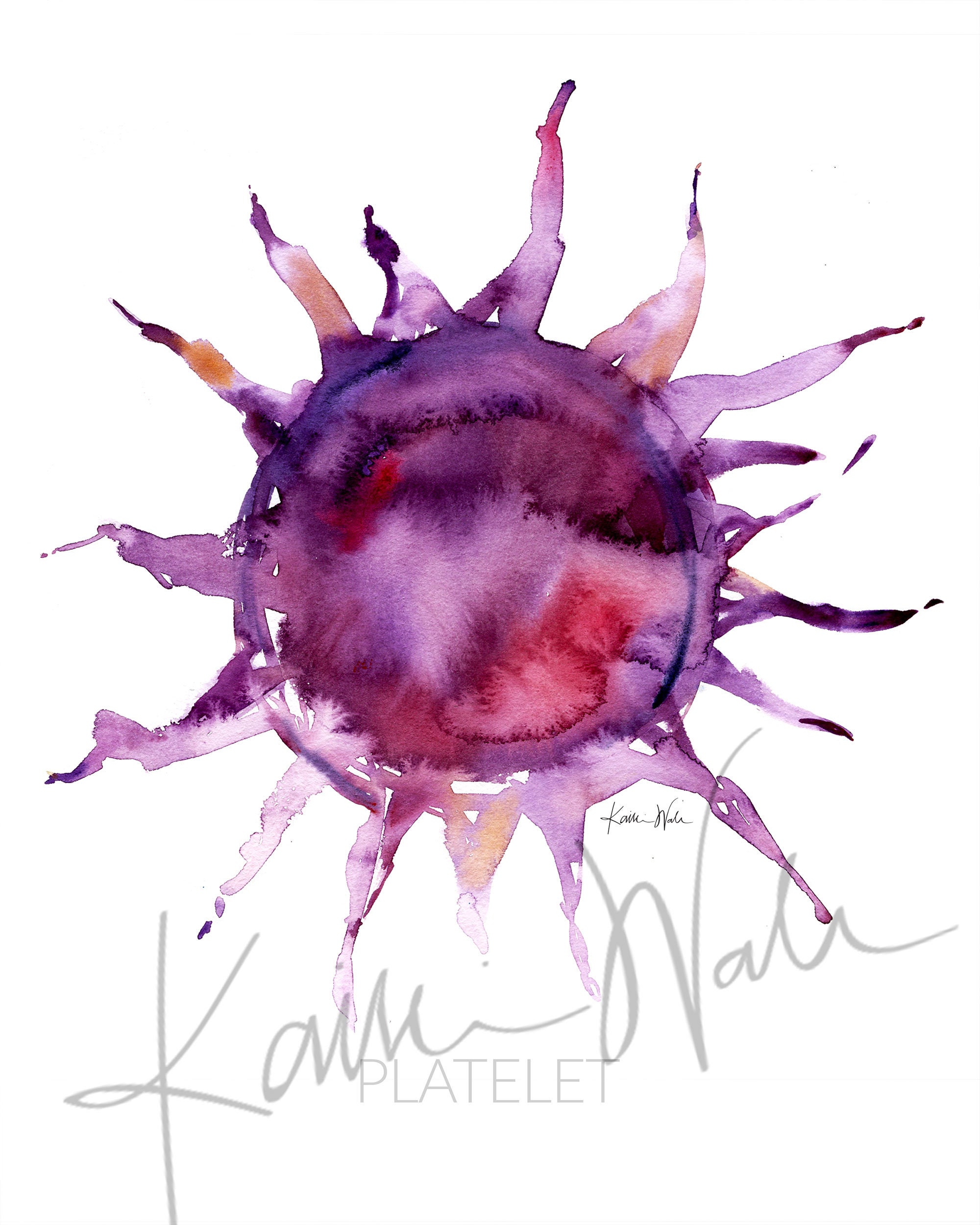 Platelet Watercolor Painting Hematology Art Gift for - Etsy