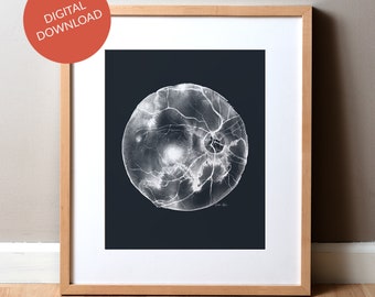 Retina Watercolor Print Abstract Eye Art Eye Anatomy | Etsy