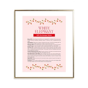 White Elephant Gift Exchange Rules Printable Holiday Party Game Guide ...
