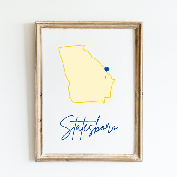 Statesboro Ga Map Art - Etsy