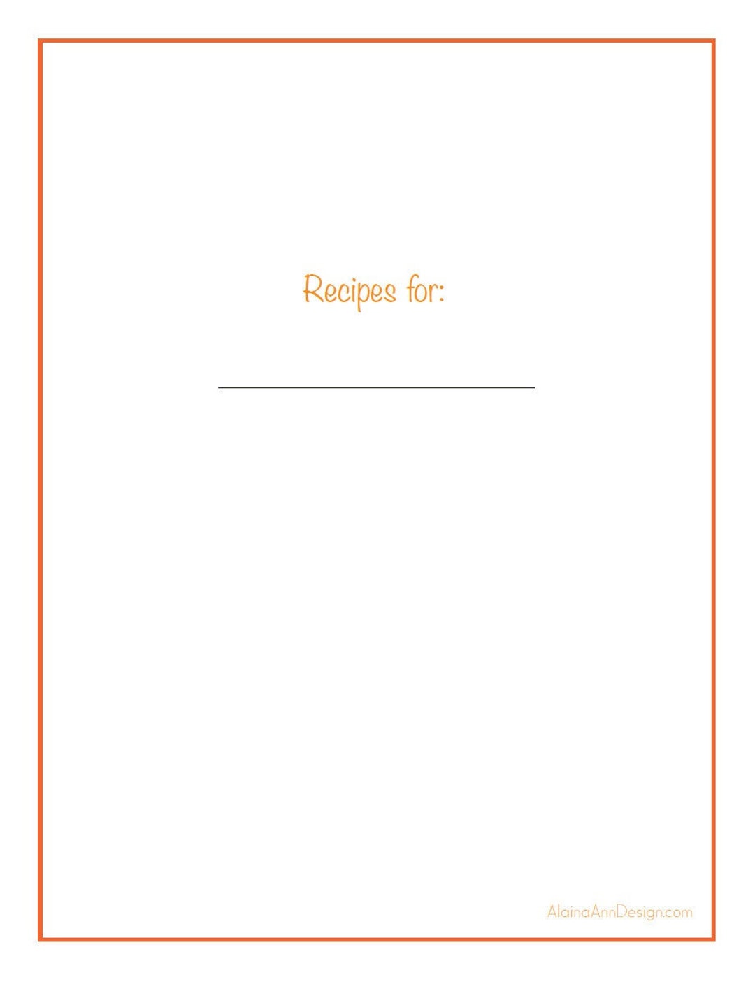Recipe Binder Cover Sheet Printable Bundle | Instant PDF Digital ...