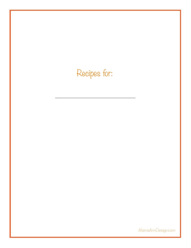 Recipe Binder Cover Sheet Printable Bundle | Instant PDF Digital ...