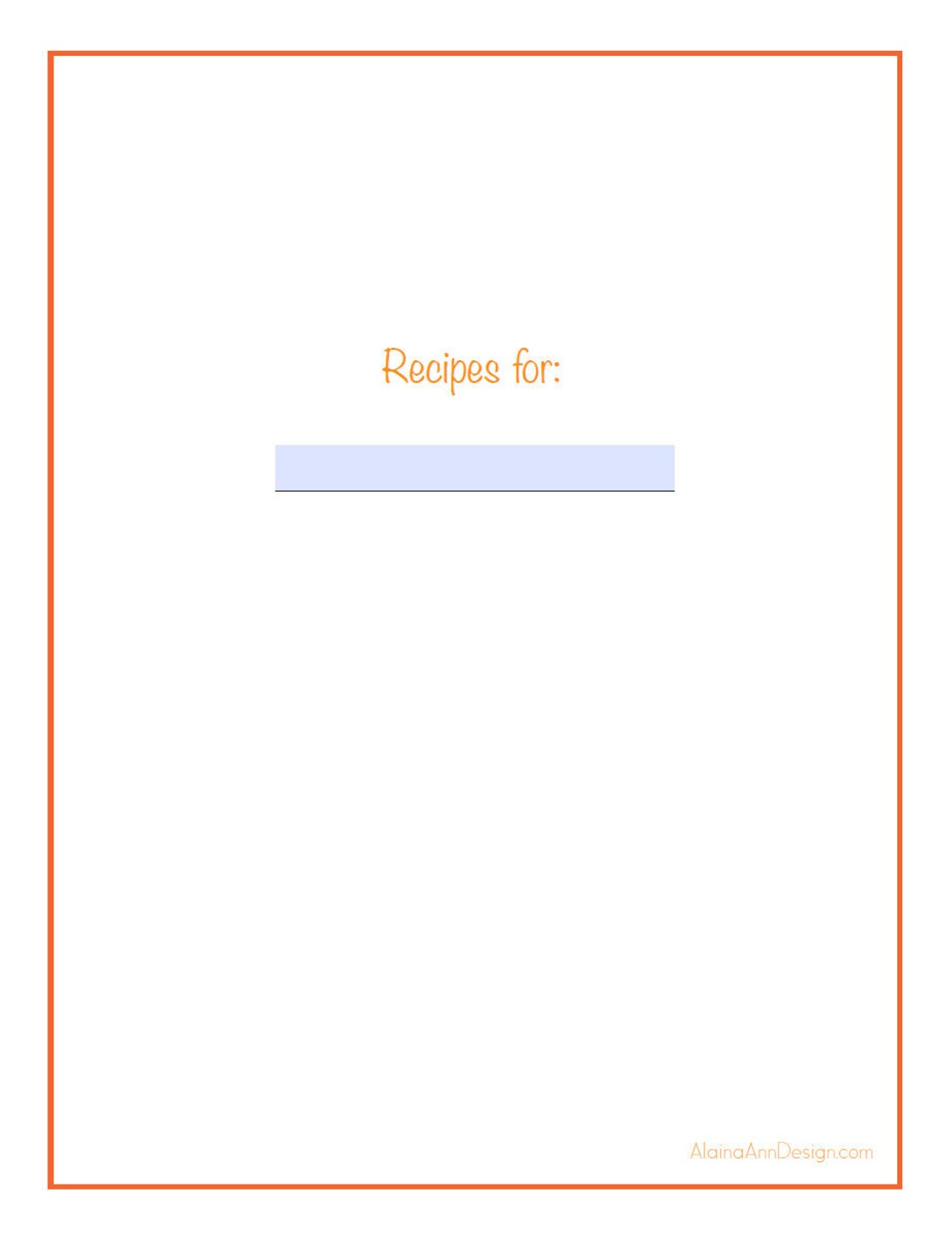 Recipe Binder Cover Sheet Printable Bundle | Instant PDF Digital ...