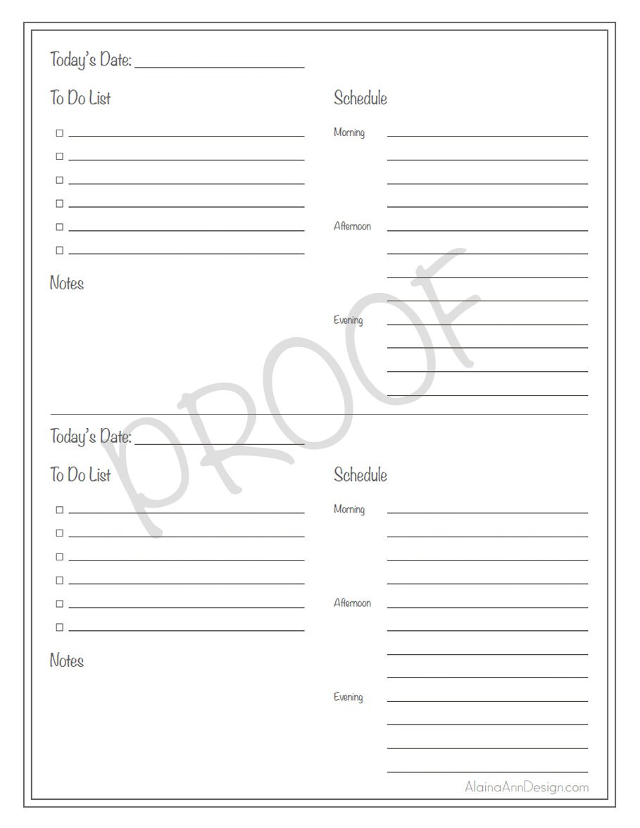 Daily Planner and Split Daily Planner Printable Bundle | Instant PDF ...