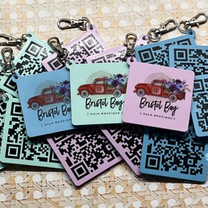Acrylic QR Code Keychain: Scannable Business Card - Etsy