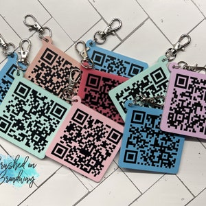 Acrylic QR Code Keychain: Scannable Business Card - Etsy