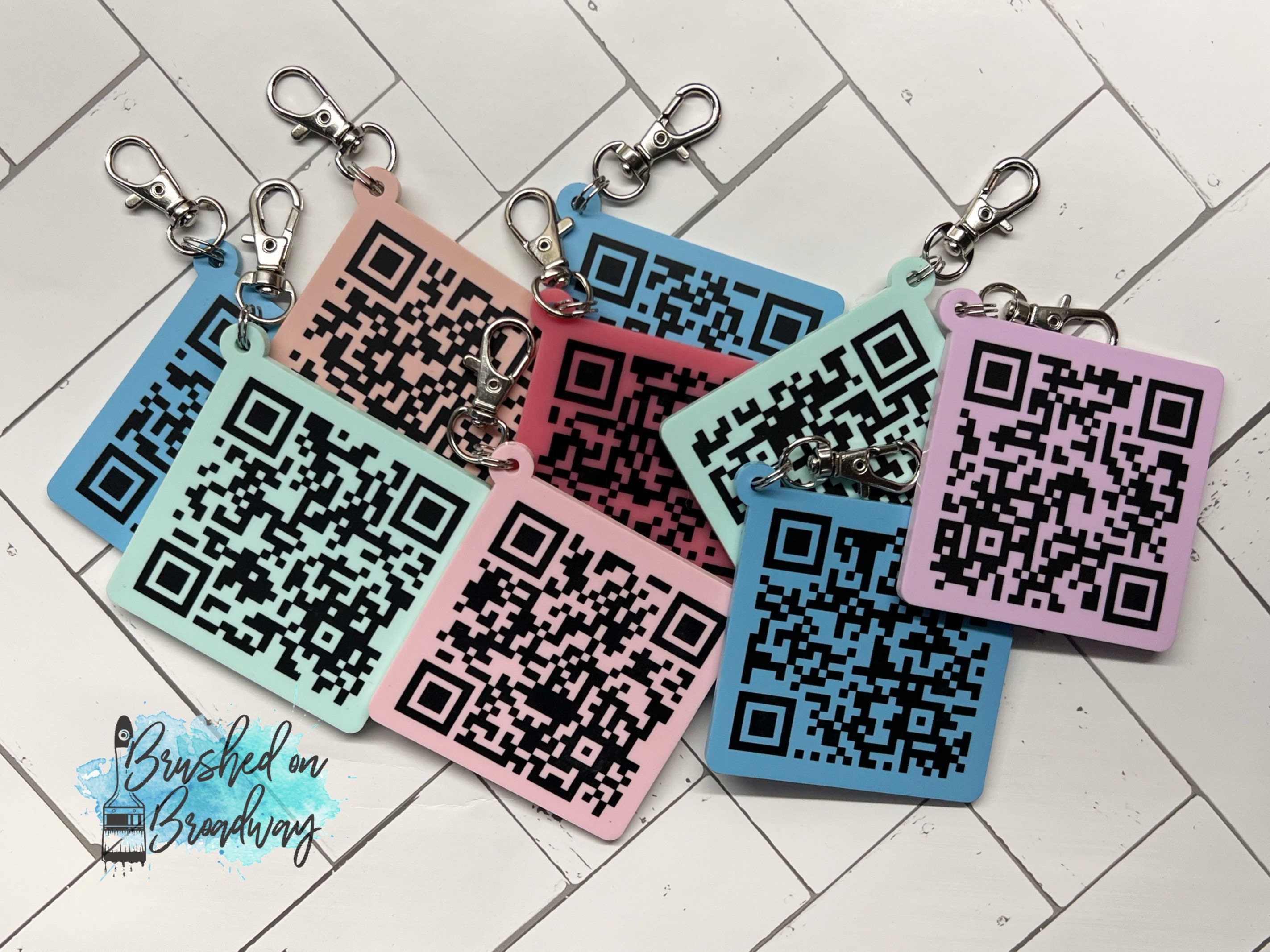 ACRYLIC QR Code Keychain Scannable Keychain Unique Business - Etsy