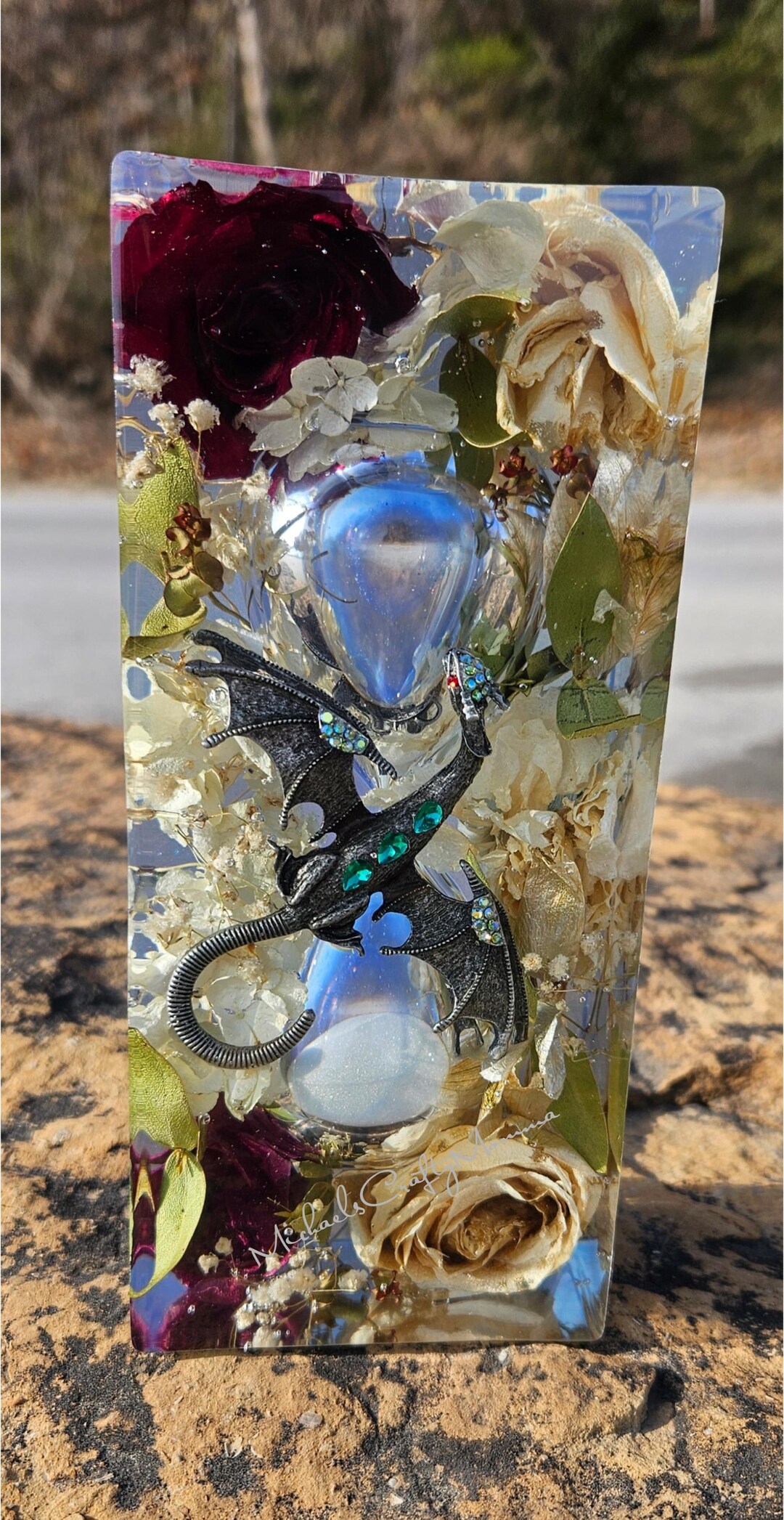 Floral Dragon Timer With Hourglass. Five Minute Timer. - Etsy