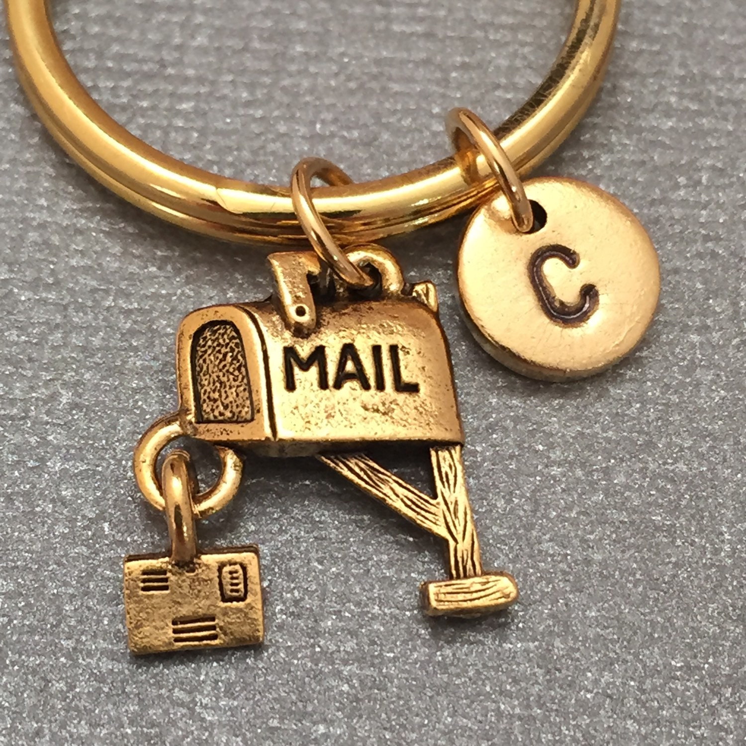 Mailbox Keychain Mailbox Charm Mail Keychain Personalized | Etsy