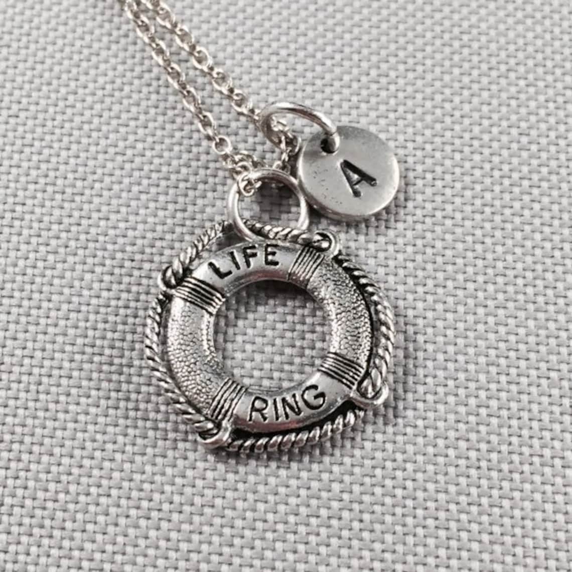Life Ring Charm Necklace Lifesaver Charm Ocean Charm - Etsy