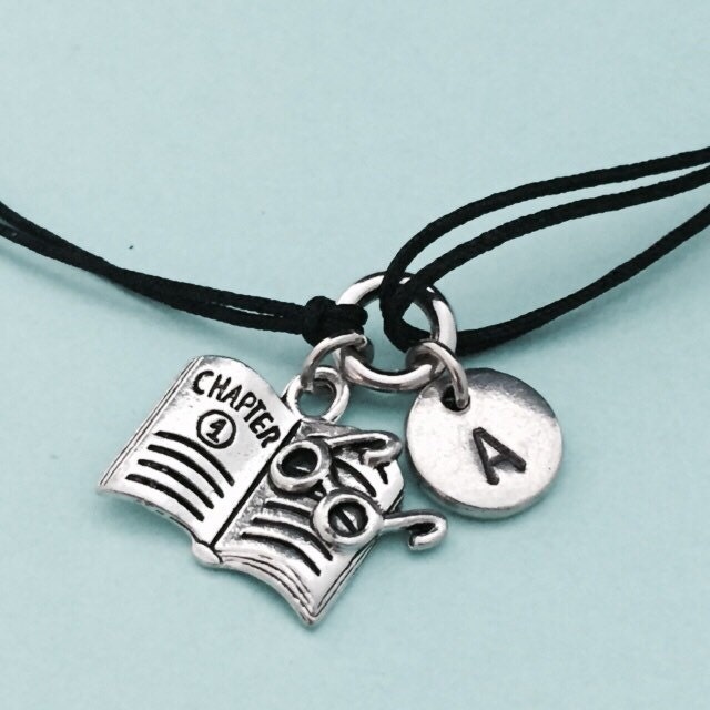 Book Cord Bracelet Book Charm Bracelet Adjustable Bracelet | Etsy