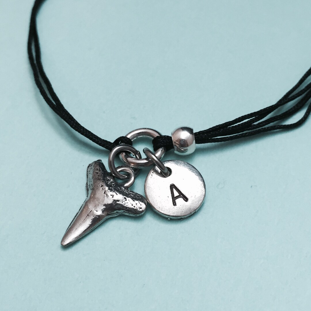 Small Shark Tooth Cord Bracelet Shark Tooth Charm Bracelet - Etsy