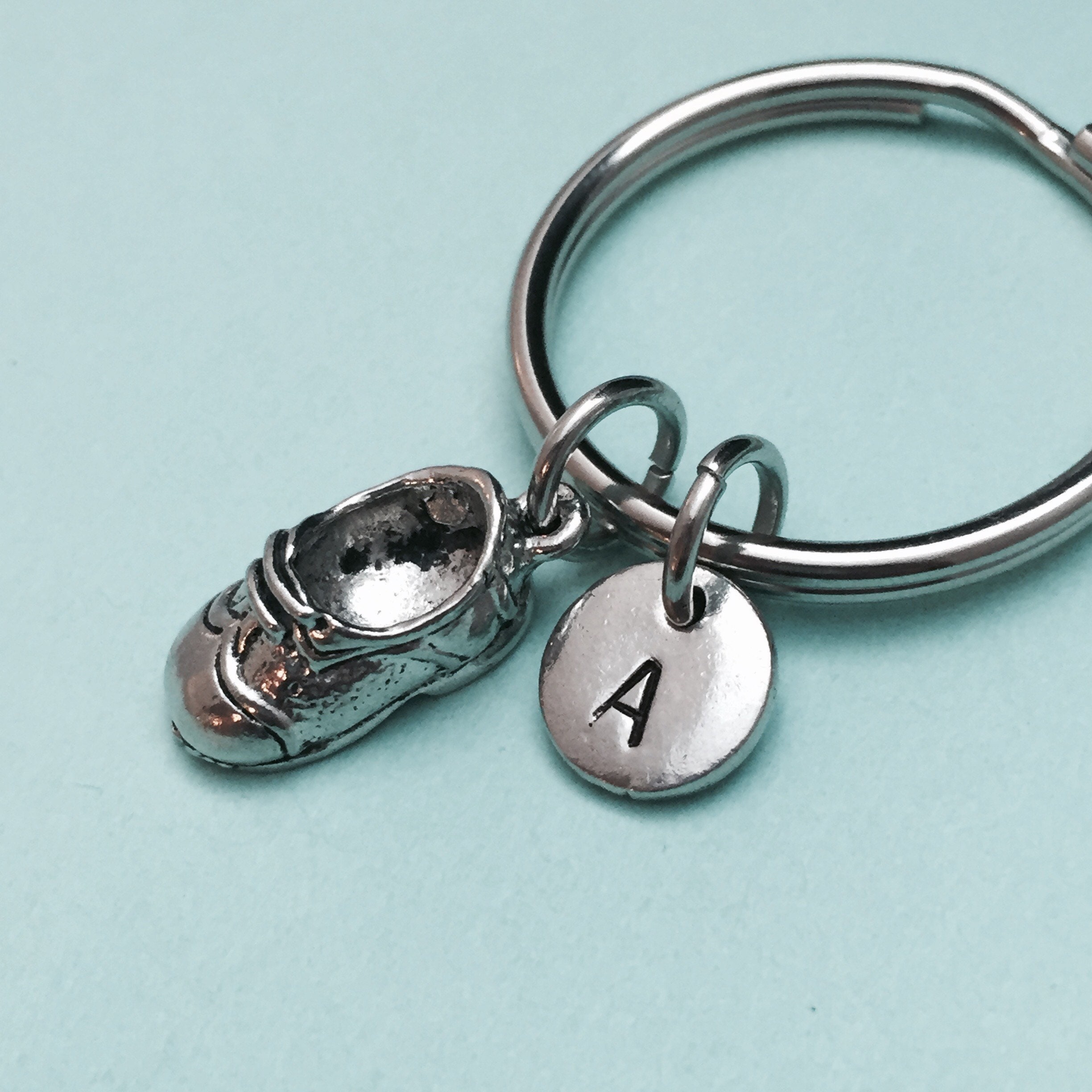 Baby Shoe Keychain, Baby Shoe Charm, Baby Keychain, Personalized ...