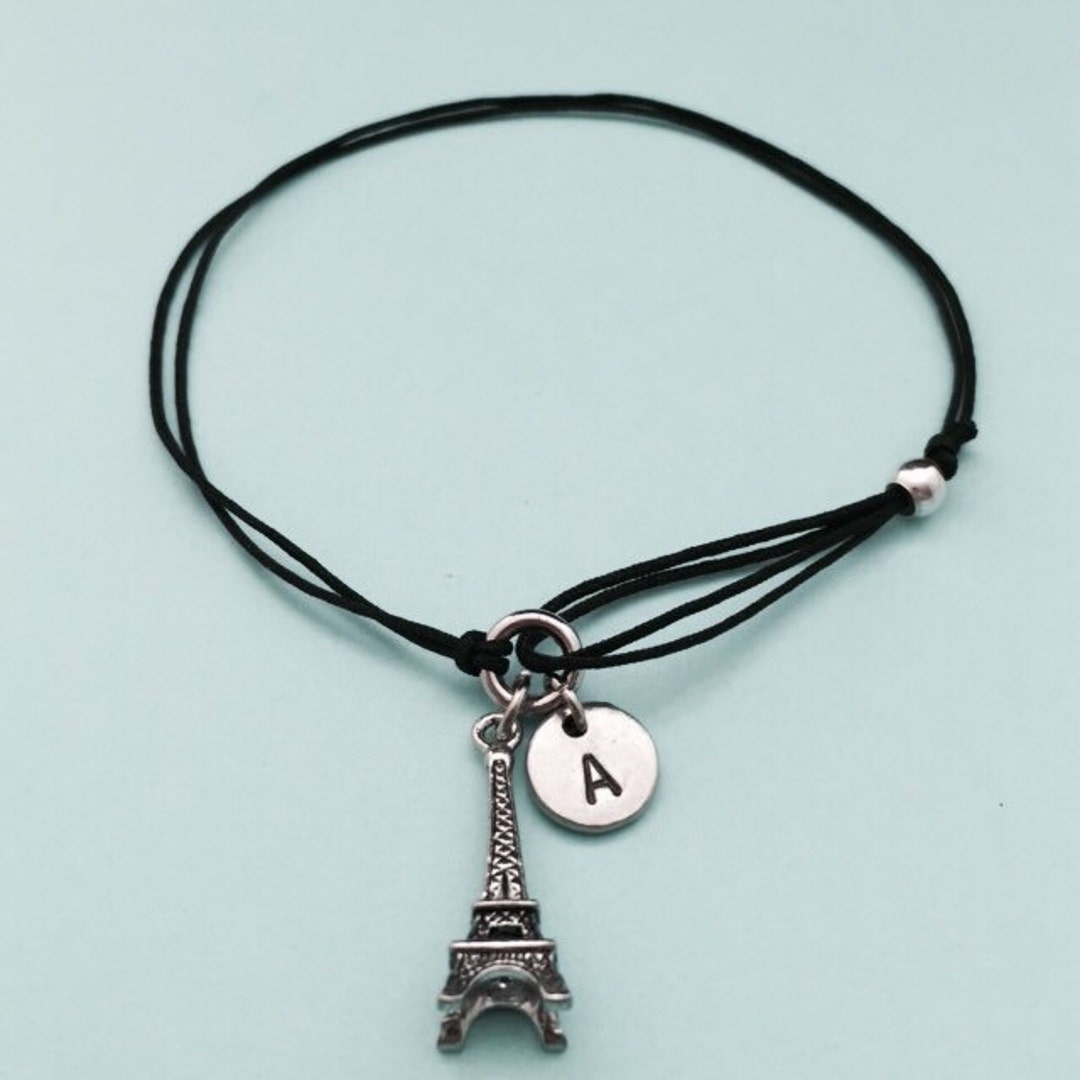 Eiffel Tower Cord Bracelet, Eiffel Tower Charm Bracelet, Adjustable ...