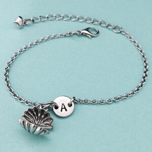 Clam Shell Charm Bracelet, Clam Shell Charm, Adjustable Bracelet ...