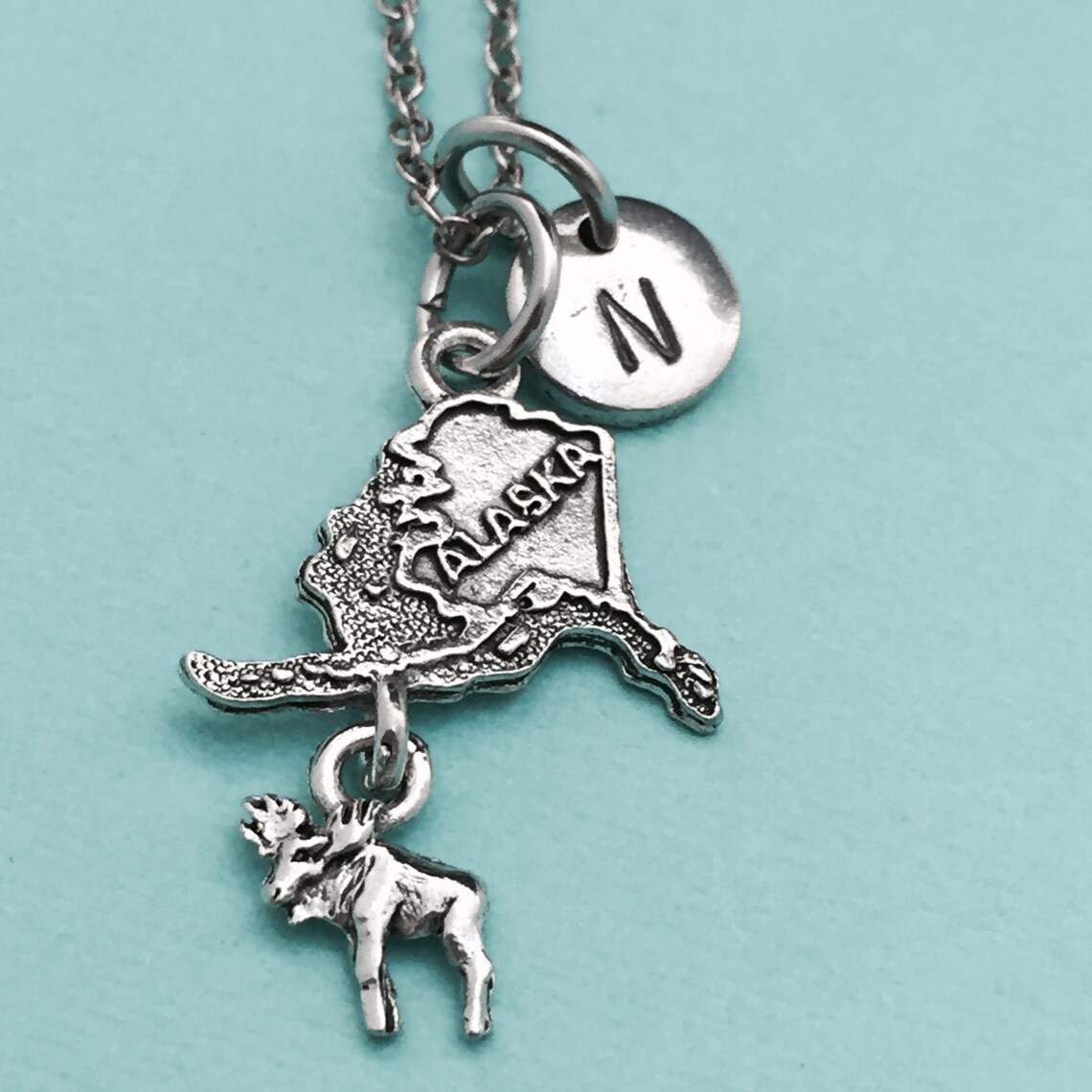 Alaska Necklace Alaska Charm State Necklace Personalized - Etsy UK