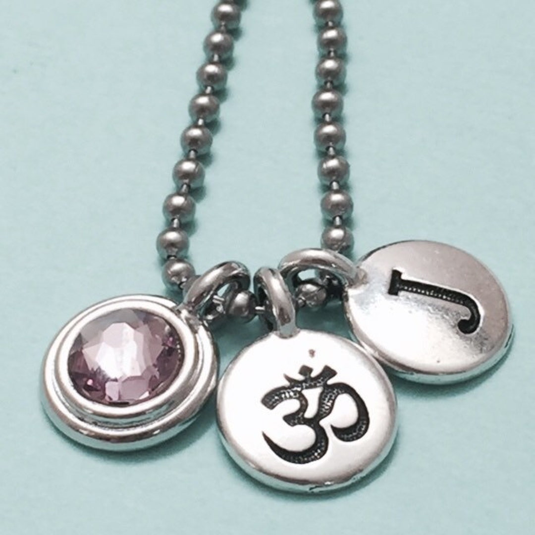 Ohm Symbol Necklace, Ohm Symbol Charm, Yoga Symbol Necklace ...