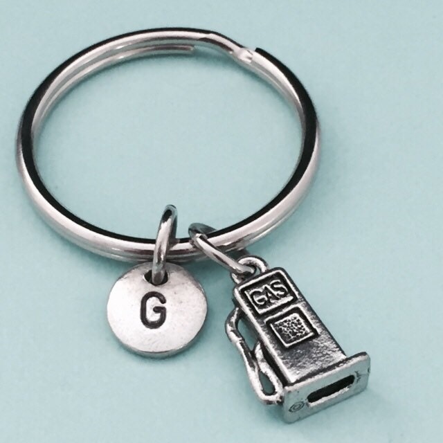 Gas Pump Keychain, Gas Pump Charm, Gas Personalized Keychain, Initial ...