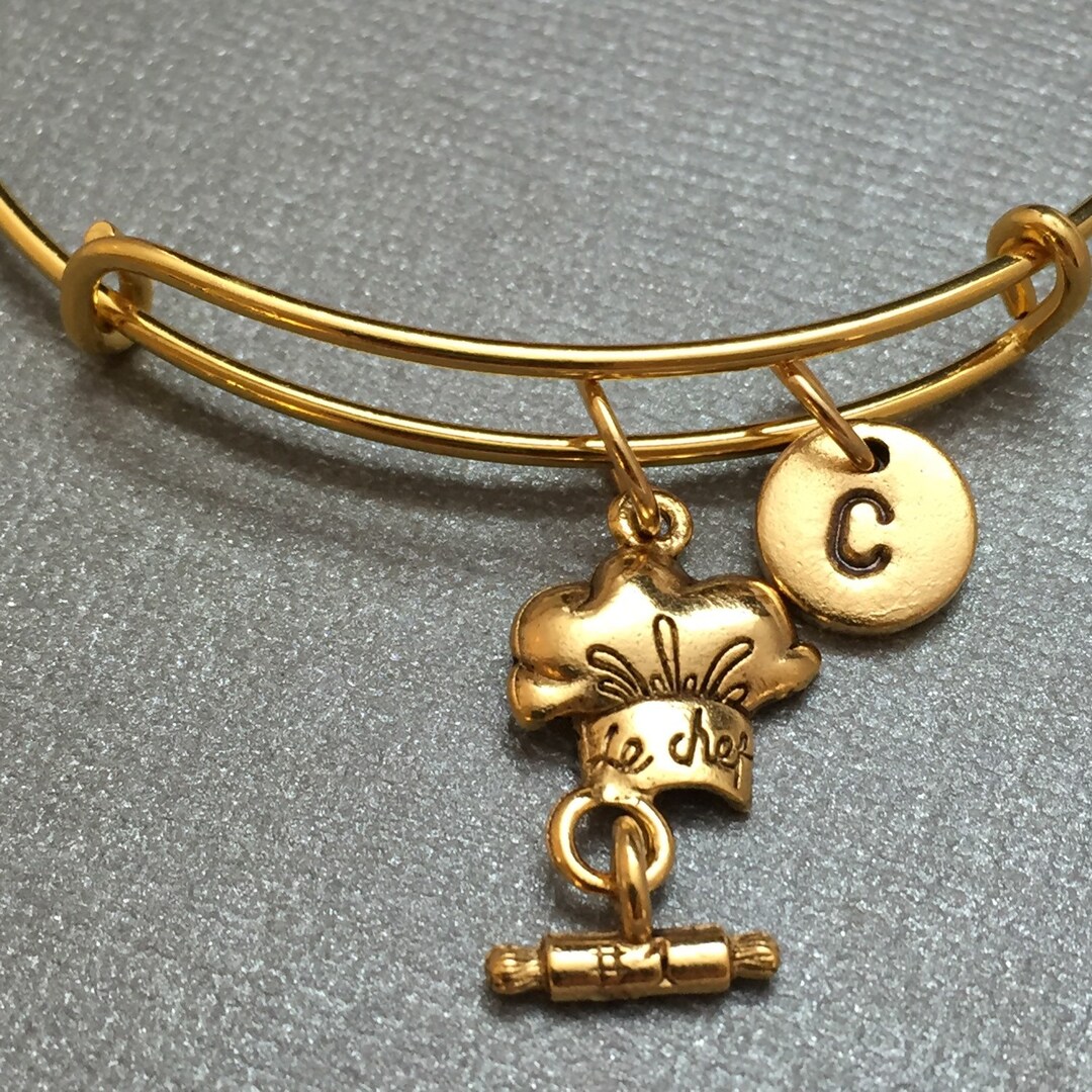 Chef Hat Bangle, Chef Hat Charm Bracelet, Expandable Bangle, Charm ...