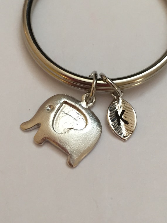 Elephant With Heart Keychain Elephant Charm Animal Keychain - Etsy