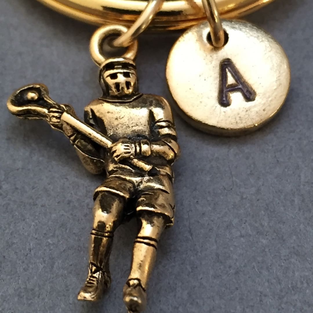 Lacrosse Keychain, Lacrosse Charm, Sports Keychain, Personalized ...