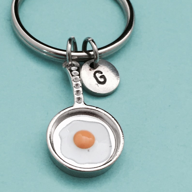 Fried egg keychain fried egg charm food keychain | Etsy