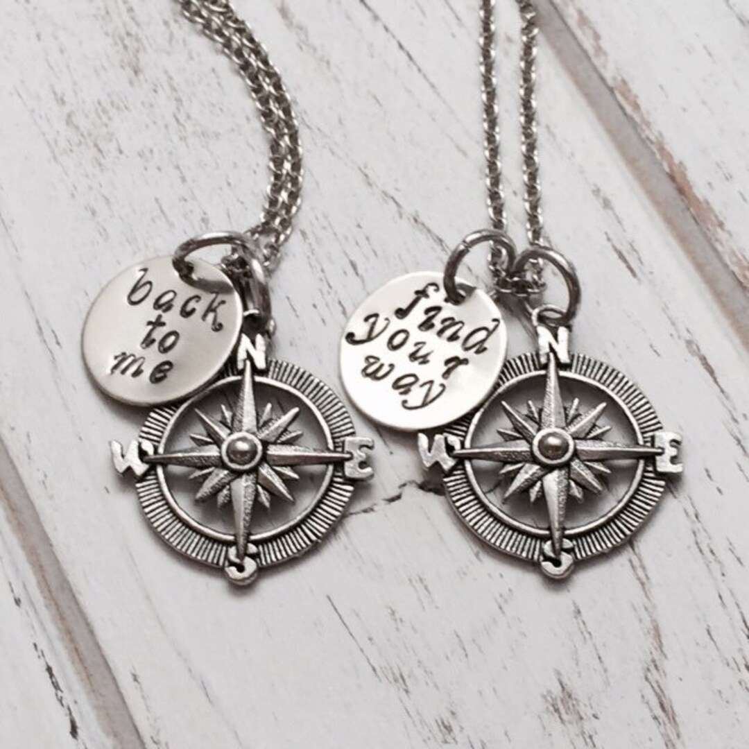 Compass Necklace, Customized, Mother Daughter Necklace, Couples ...