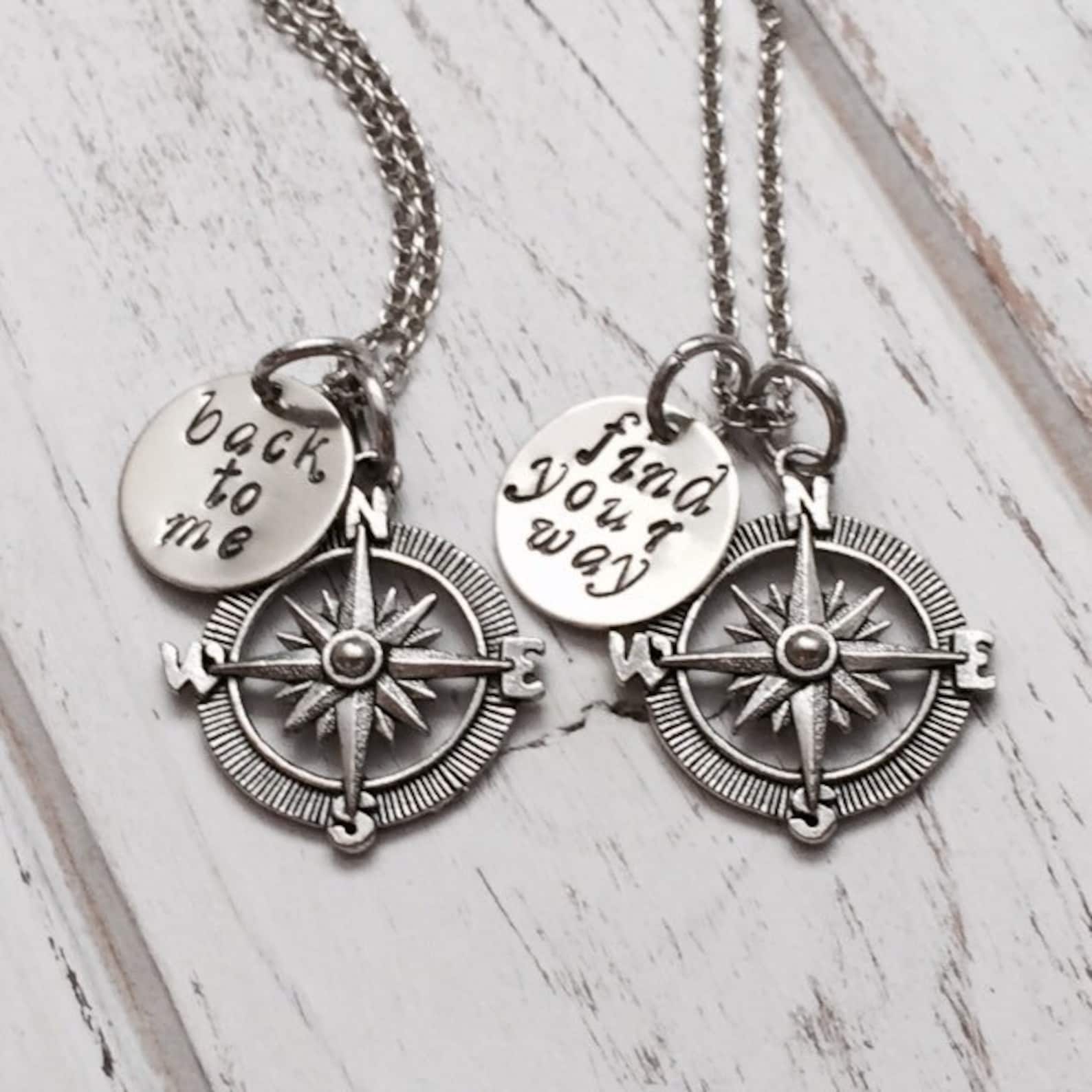 Compass Necklace, Customized, Mother Daughter Necklace, Couples ...