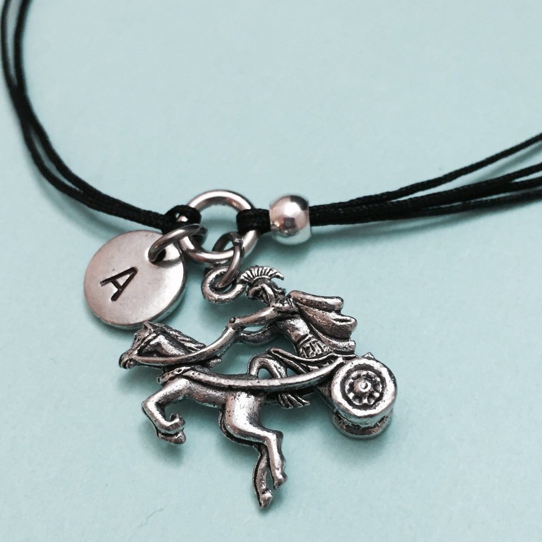 Chariot Cord Bracelet, Chariot Charm Bracelet, Adjustable Bracelet ...