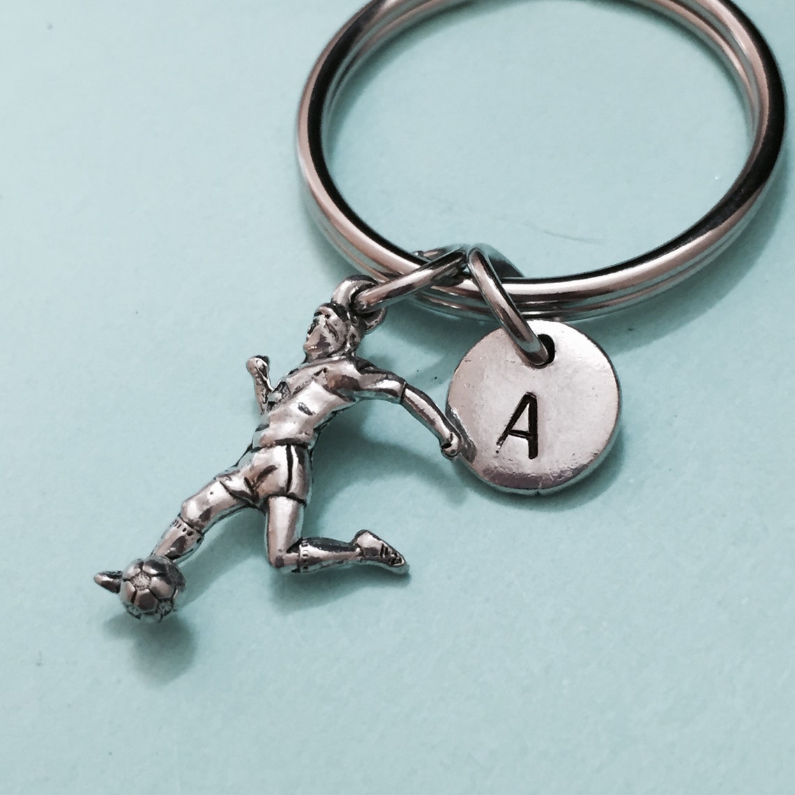 Soccer Player Keychain, Soccer Player Charm, Sports Keychain ...