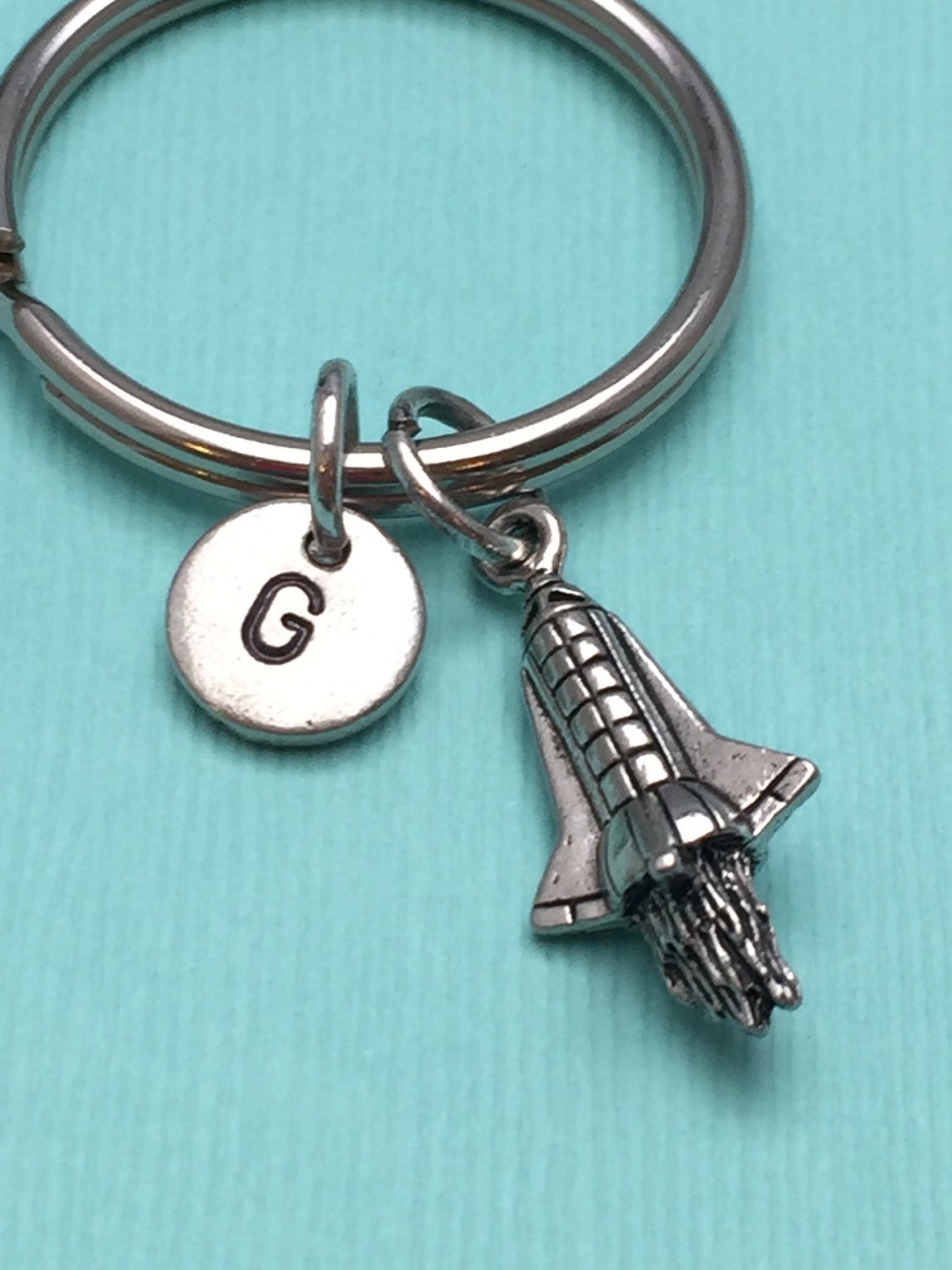 Spaceship keychain rocket keychain personalized keychain | Etsy