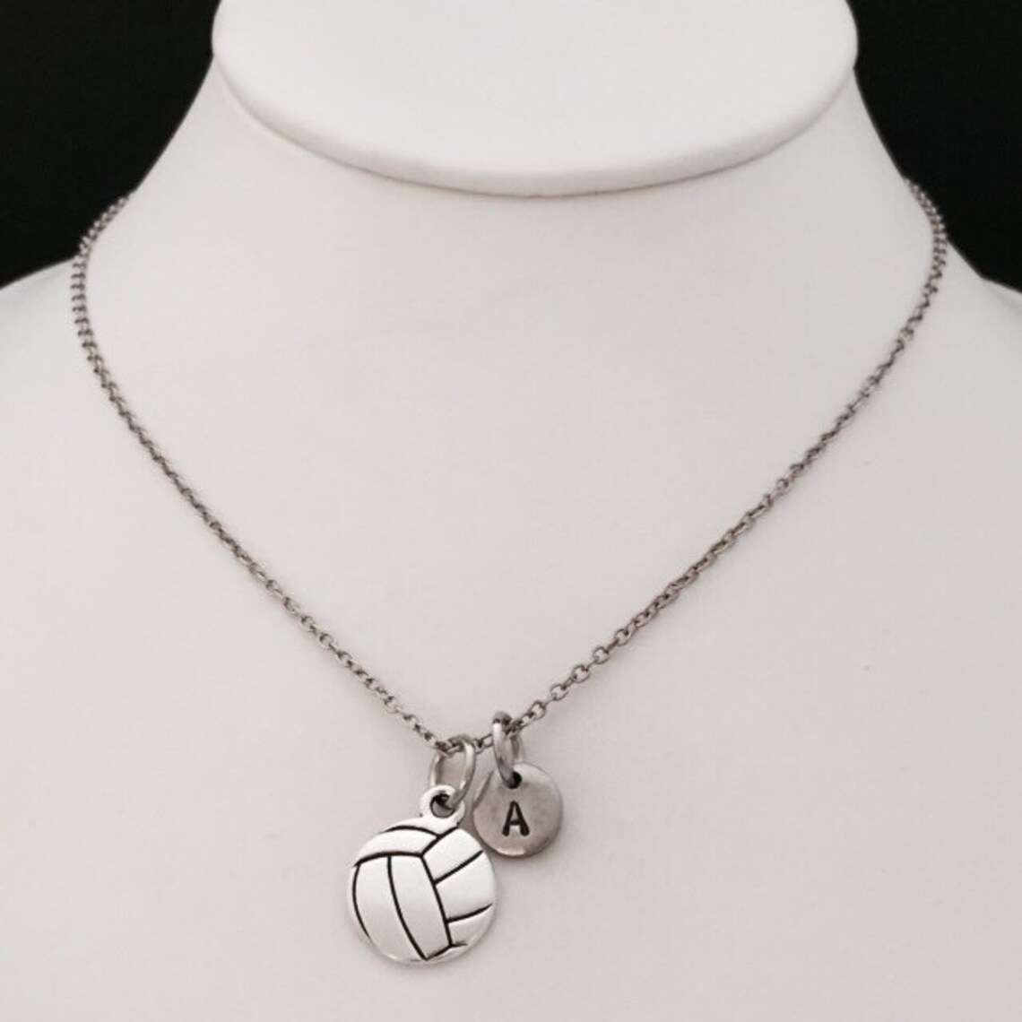 Volleyball Necklace, Volleyball Charm, Sports Necklace, Personalized ...