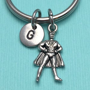 Superhero Keychain, Hero Keychain, Personalized Keychain, Initial ...
