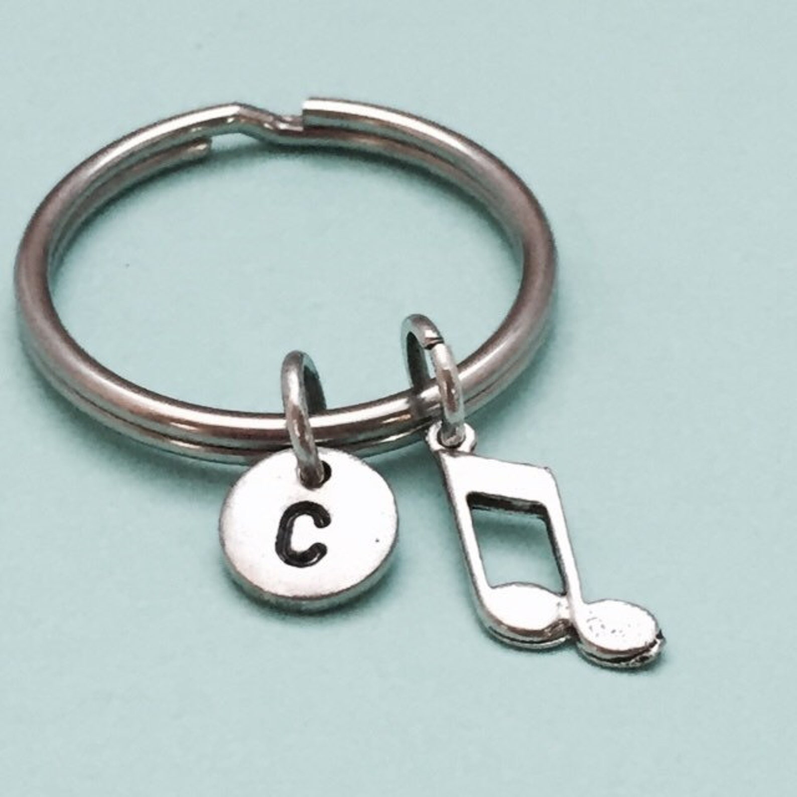 Music Note Keychain Music Note Charm Music Keychain | Etsy