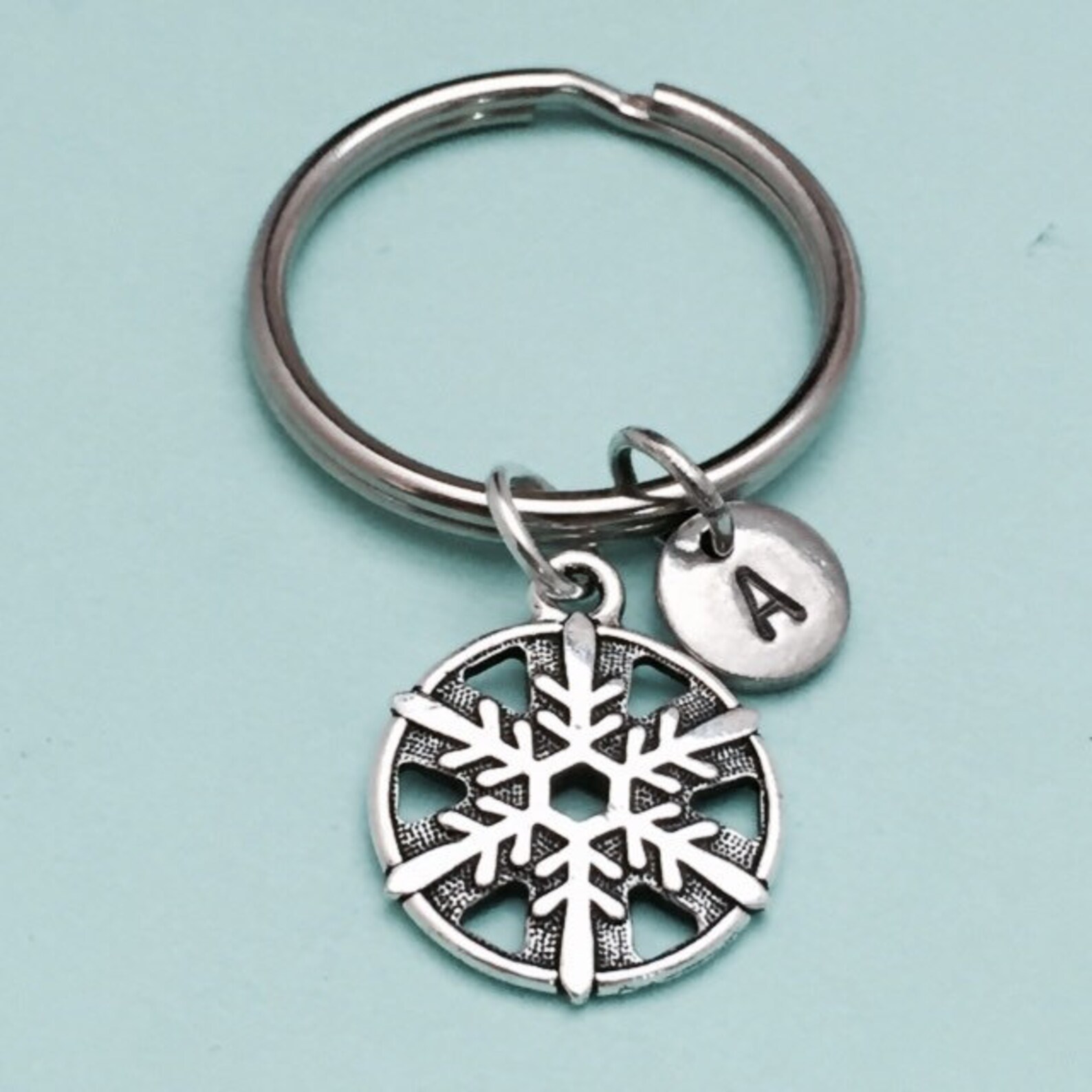 Snowflake Keychain Snowflake Charm Christmas Keychain - Etsy