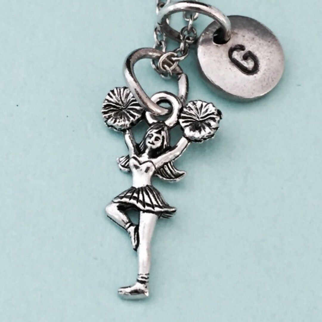 Cheerleader Necklace, Cheerleader Charm, Sports Necklace, Personalized ...