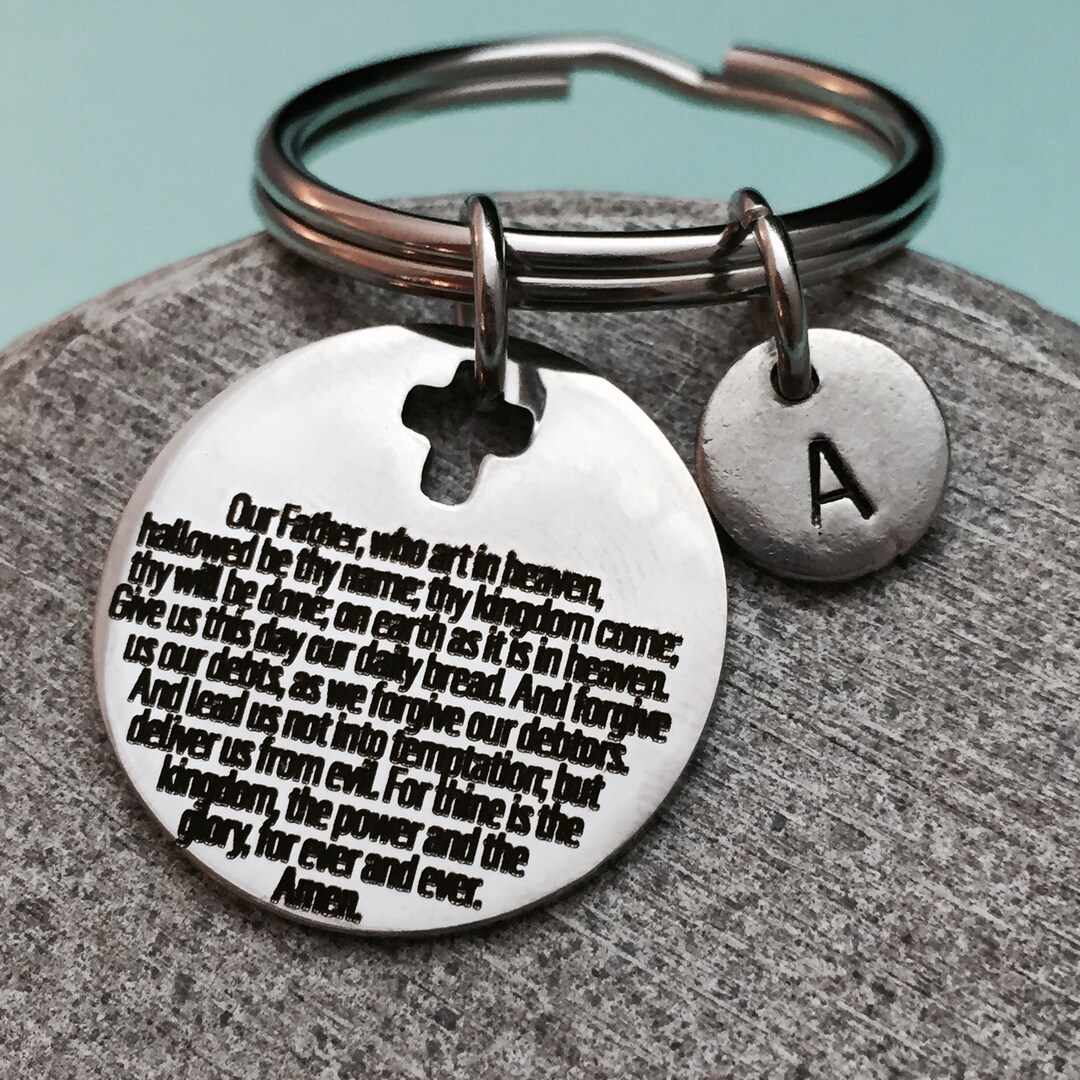 The Lord's Prayer Keychain, the Lord's Prayer Charm, Religious Keychain ...