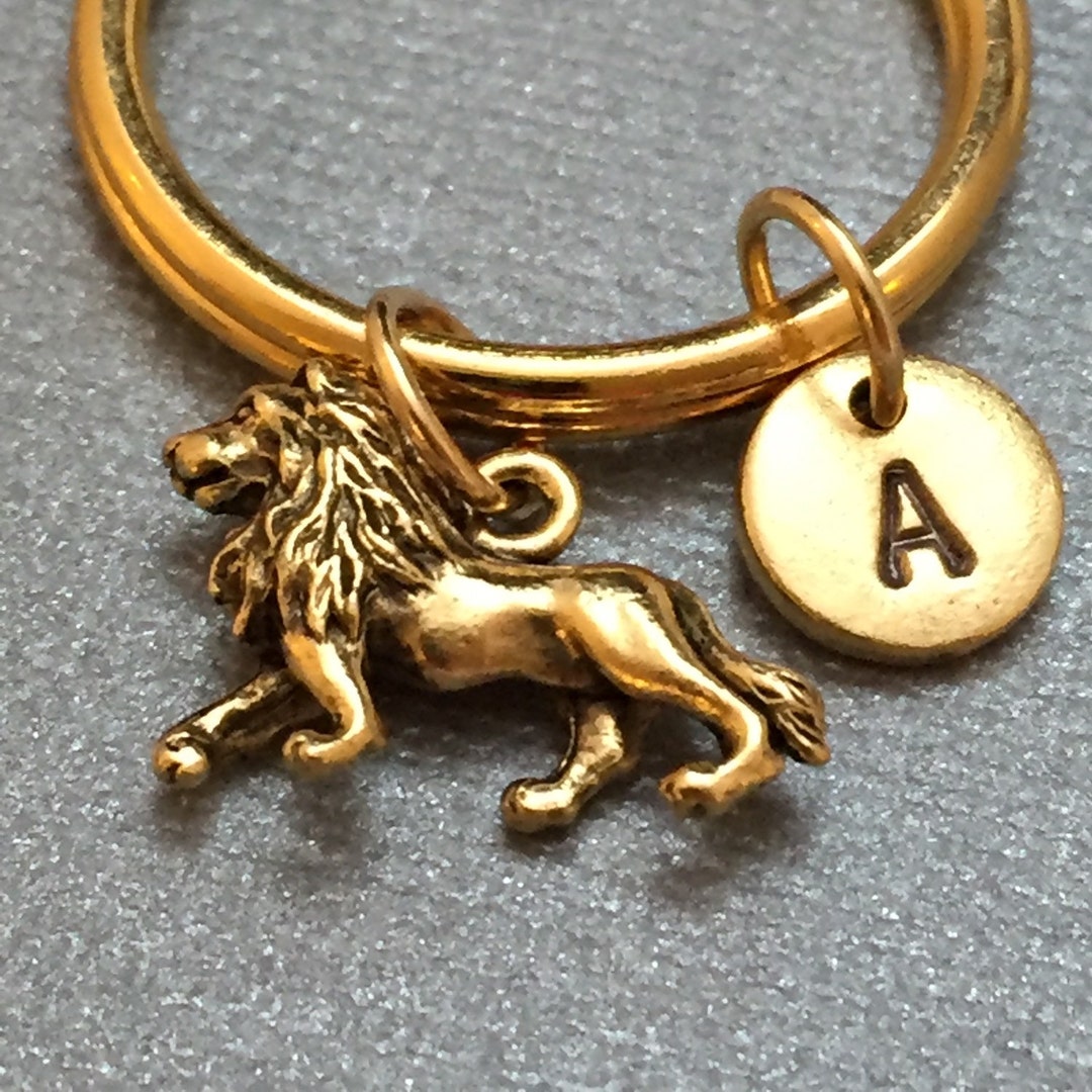 Lion Keychain, Lion Charm, Animal Keychain, Personalized Keychain ...